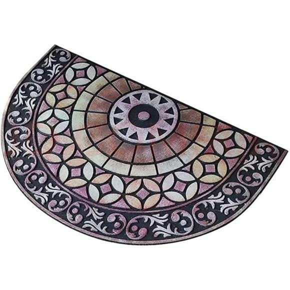 Accents | Half Round Entrance Door Mat Nonslip Door Mat Handstenciled ...